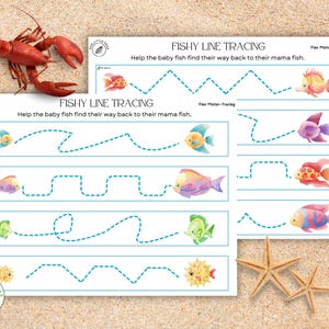 Ocean Pre Handwriting Line Tracing, Preschool Printable, Homeschool ...