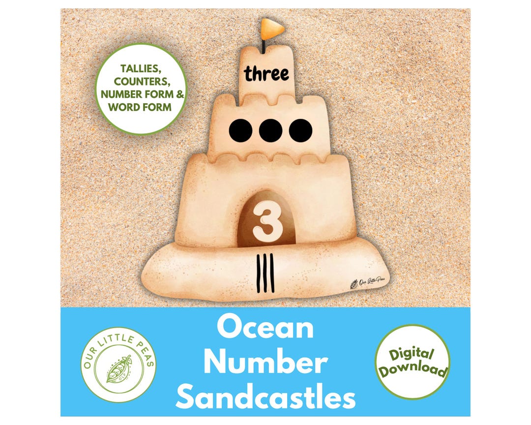 Ocean Number Castles, Number Representation, Preschool Math, Preschool ...
