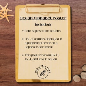 Ocean Alphabet Poster, Ocean Animals, Homeschool, Digital Print, School ...
