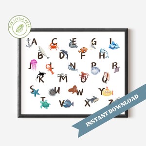 Ocean Alphabet Poster, Ocean Animals, Homeschool, Digital Print, School ...