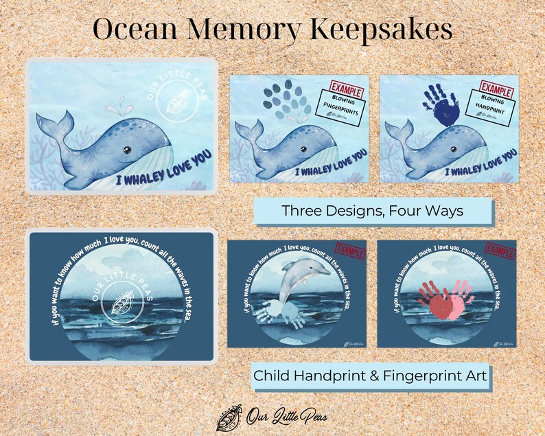 DIY Handprint Ocean Art, DIY Memory Keepsake, Gift From Child, Instant ...
