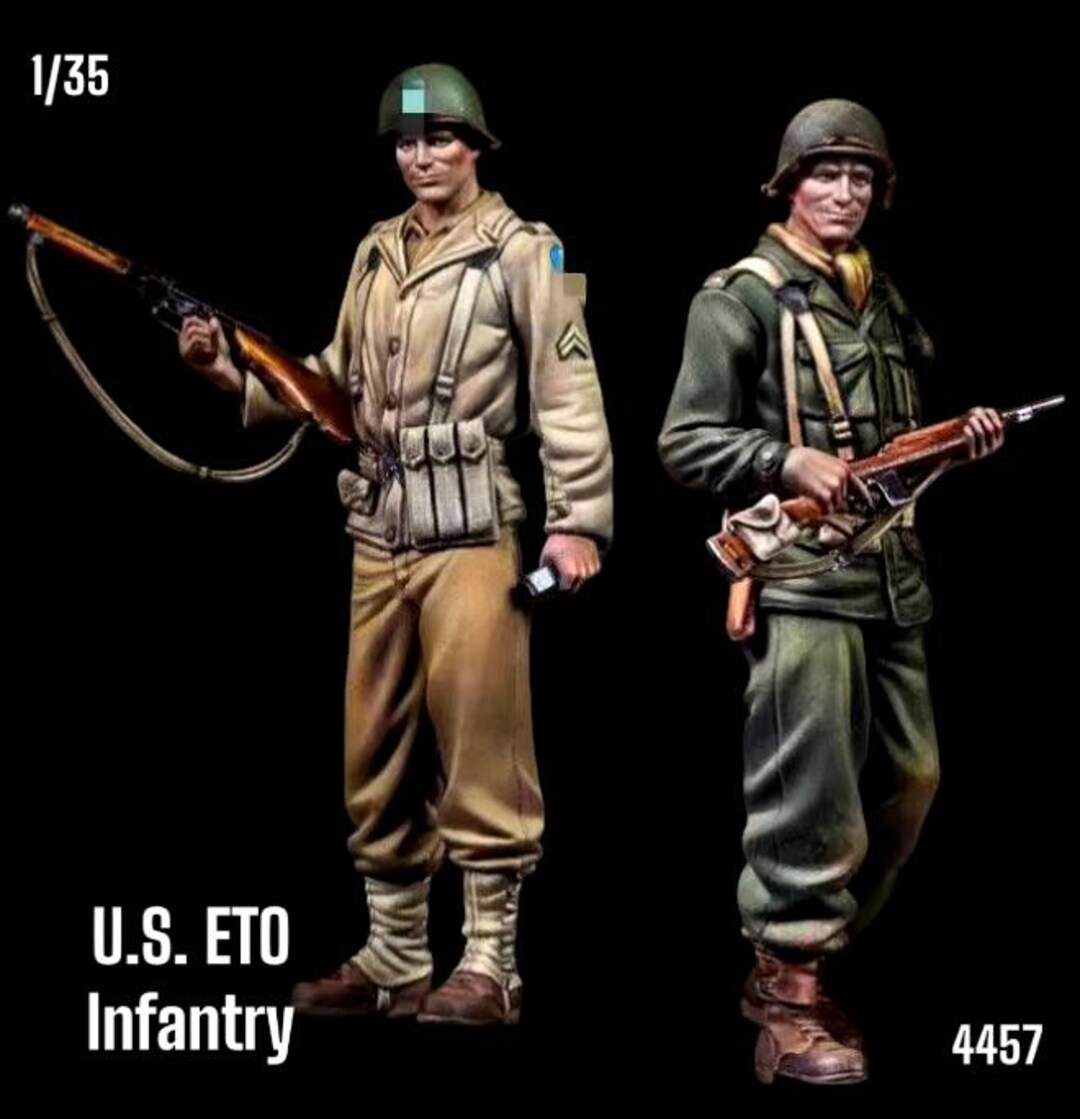 1/35 Scale Resin Figures. WW2 US Army Infantry ETO Standing W/ Weapons ...