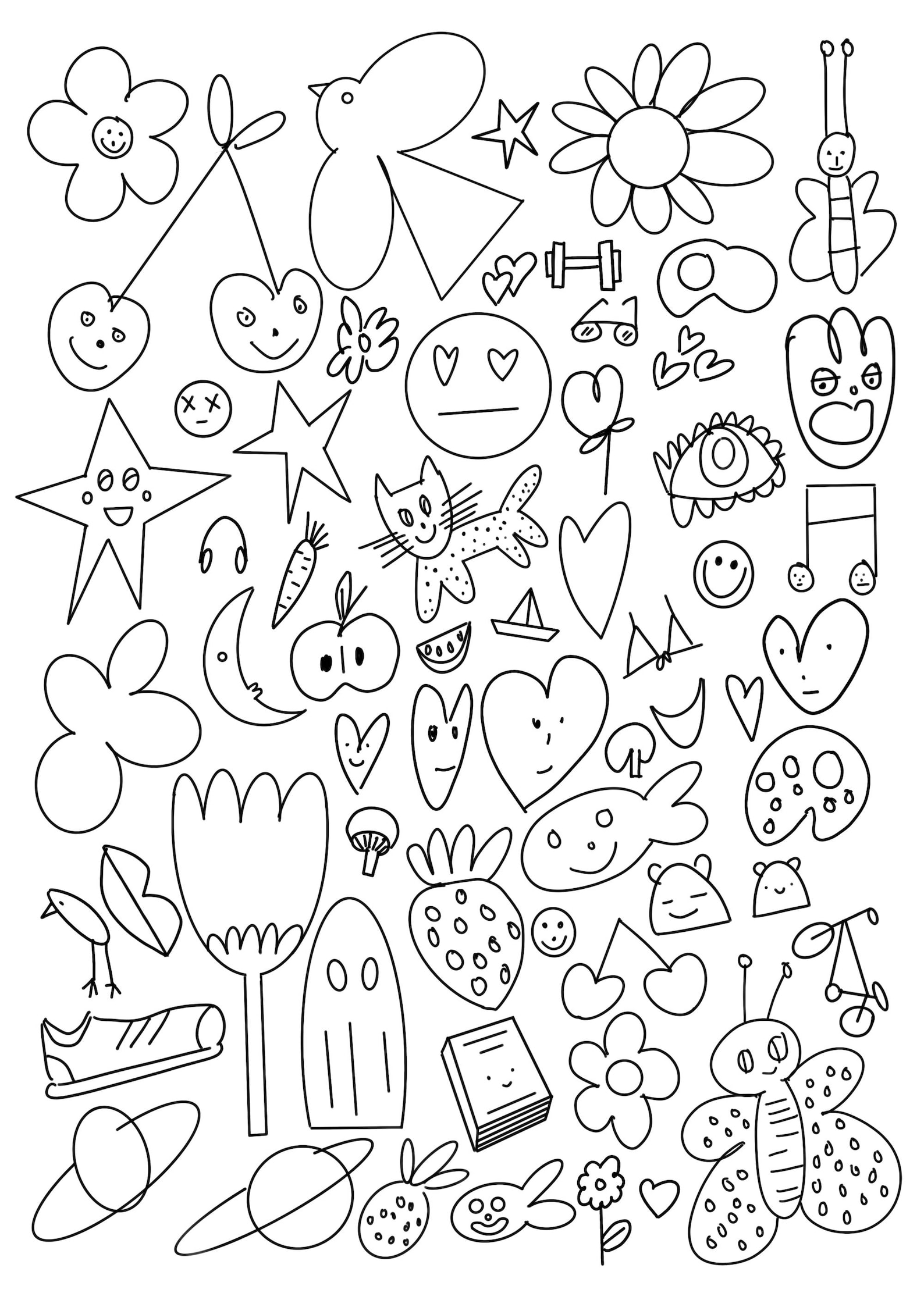 Coloring Page for Kids and Adults, Cute Printable Coloring Pages, Fun ...