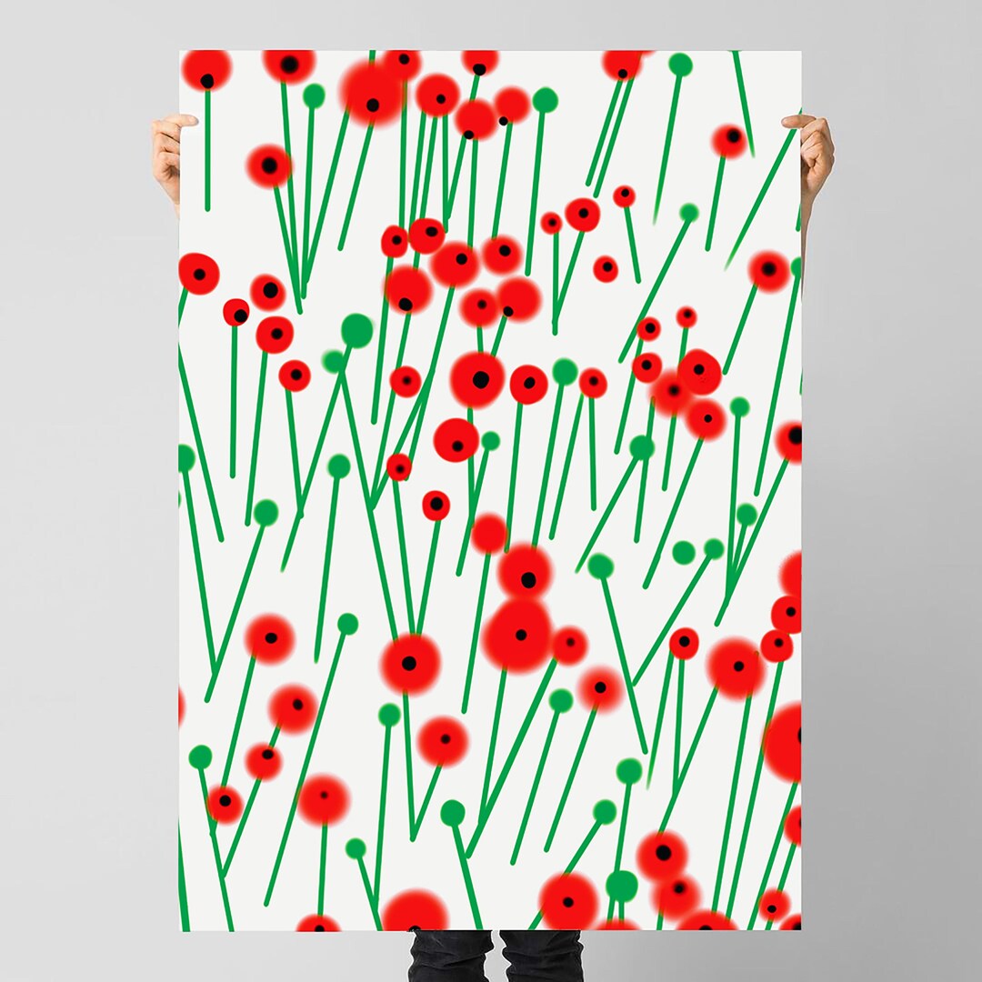Poppy Flowers Poster Botanical Print Instant Download Vibrant ...