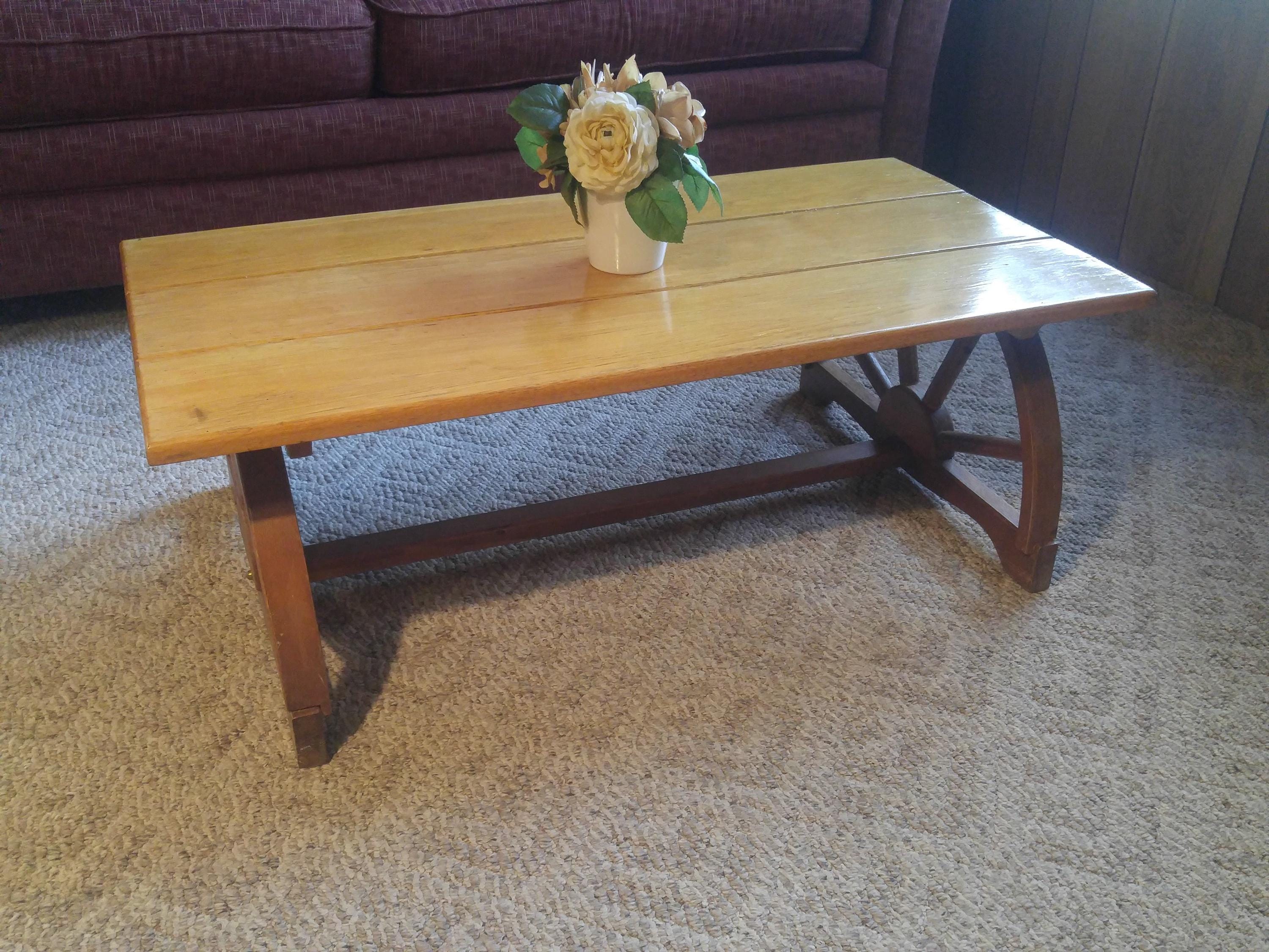 Mid-century Monterey Style Wagon Wheel Coffee Table - Etsy