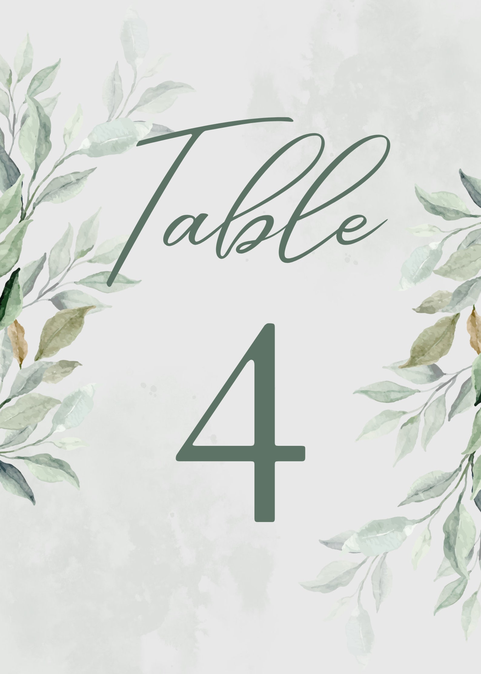 Wedding Table Numbers Greenery Aesthetic - Etsy