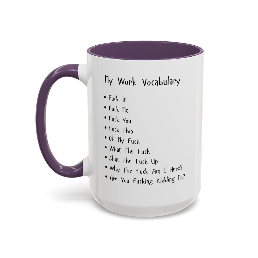 Funny Work Vocabulary Coffee Mug, Humorous Office Mug, Gift for ...