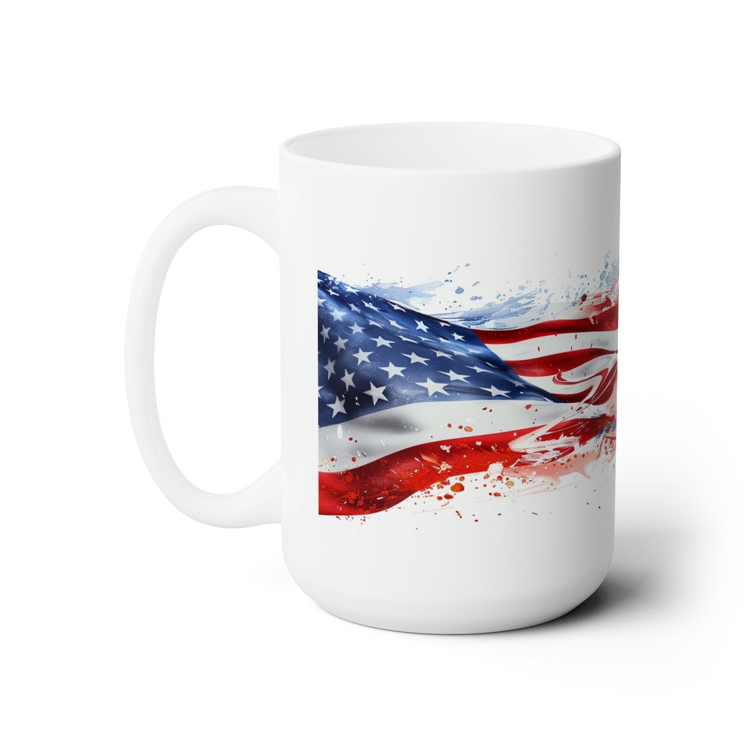 American Flag Ceramic Mug 15oz by Unfilteredmugz - Etsy