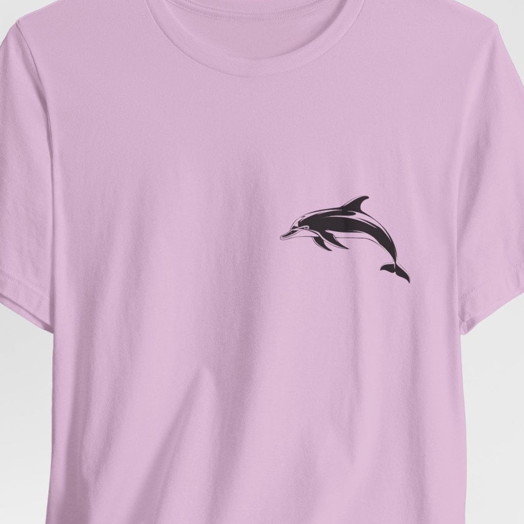 Dolphin T-shirt, Dolphin Lover Tee, Pocket Dolphin, Cute Animal Print ...