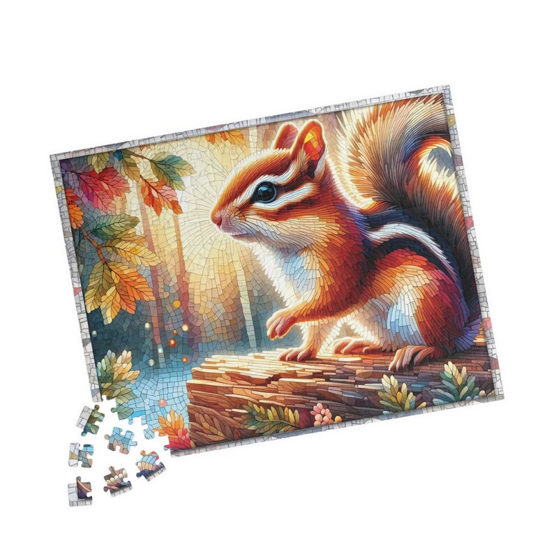 Chipmunk Looking Left Mosaic, Puzzle, Animals, Tile Puzzle, Gift ...