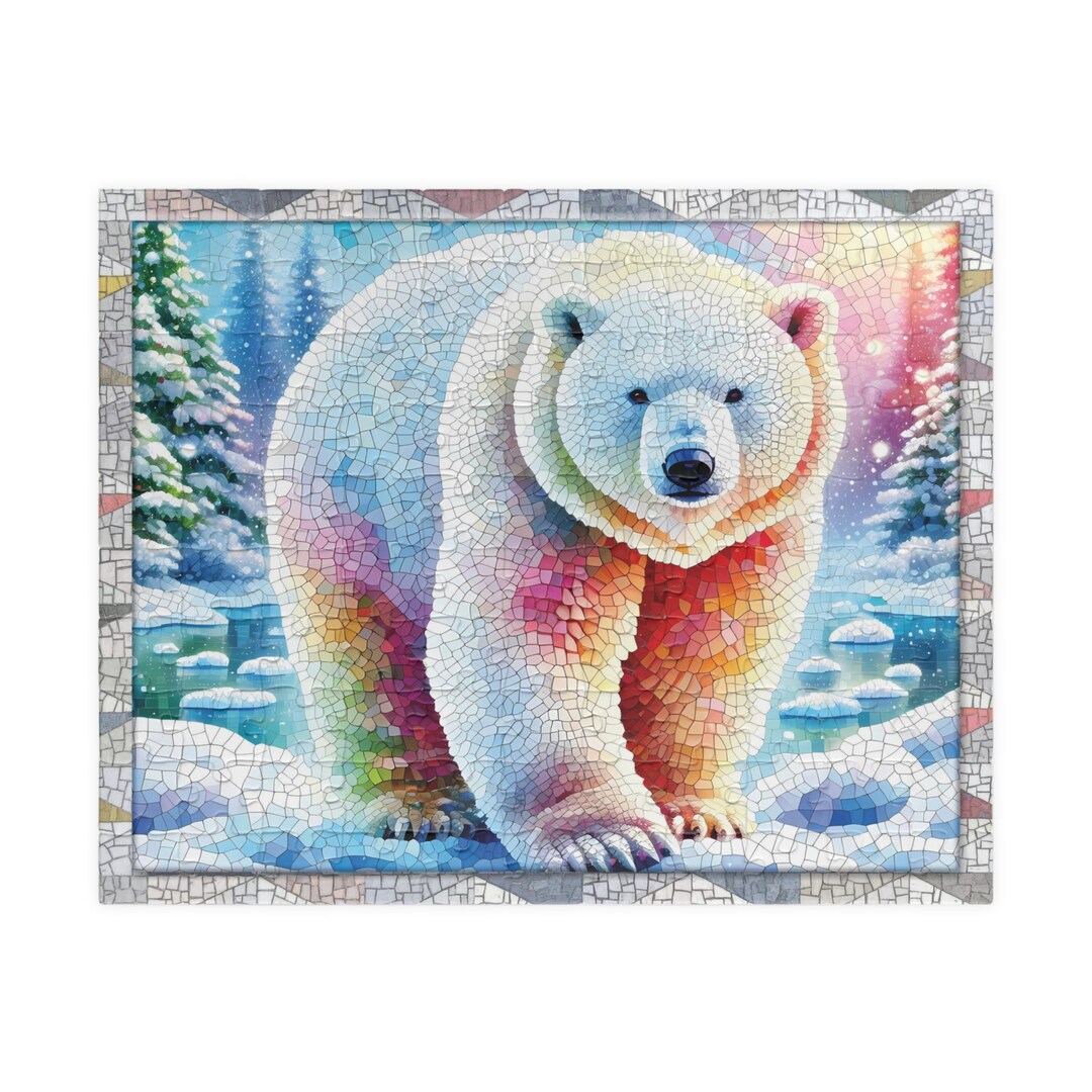 Polar Bear Mosaic, Puzzle, Animals, Tile Puzzle, Gift, Unique Jigsaw ...