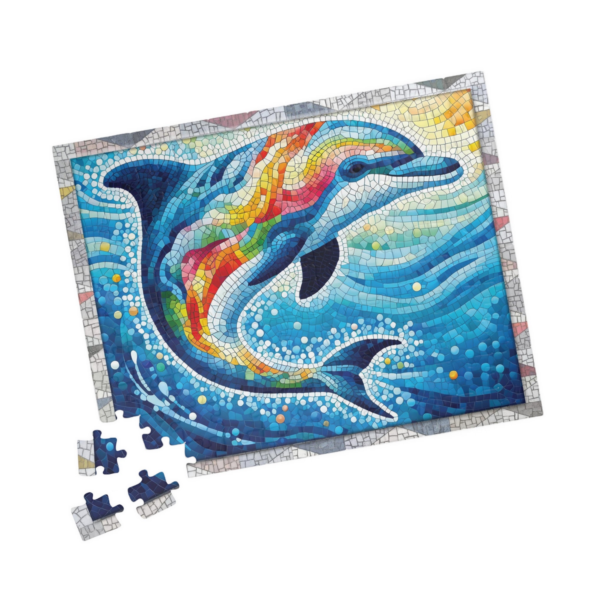 Dolphin Mosaic, Puzzle, Ocean, Tile Puzzle, Gift, Unique Jigsaw 110 ...