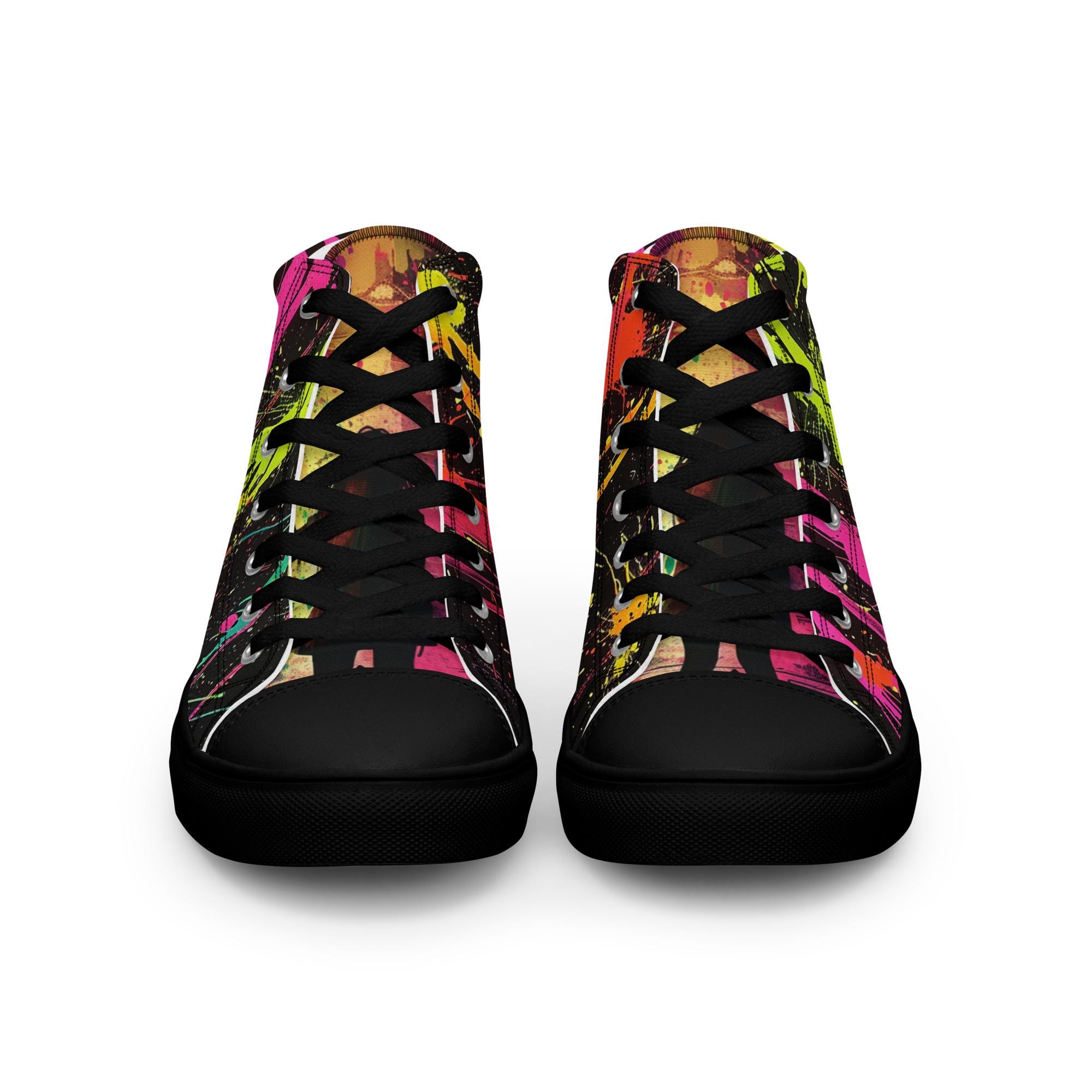 Dripping Graffiti Paint Splatter Women’s High Top Canvas Chuck Shoes - Etsy