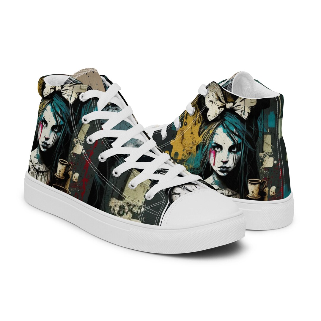 Beyond Wonderland Graffiti Women’s High Top Chucks Canvas Shoes - Etsy
