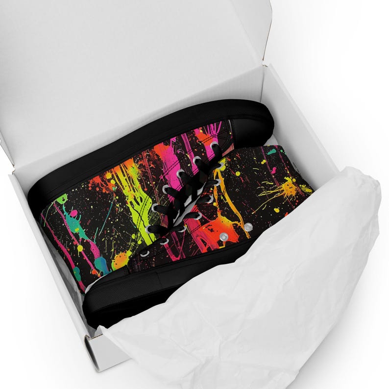 Dripping Graffiti Paint Splatter Women’s High Top Canvas Chuck Shoes - Etsy