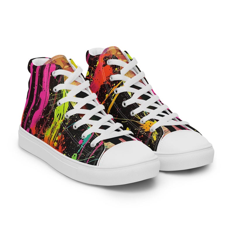 Dripping Graffiti Paint Splatter Women’s High Top Canvas Chuck Shoes - Etsy