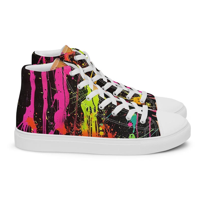 Dripping Graffiti Paint Splatter Women’s High Top Canvas Chuck Shoes - Etsy