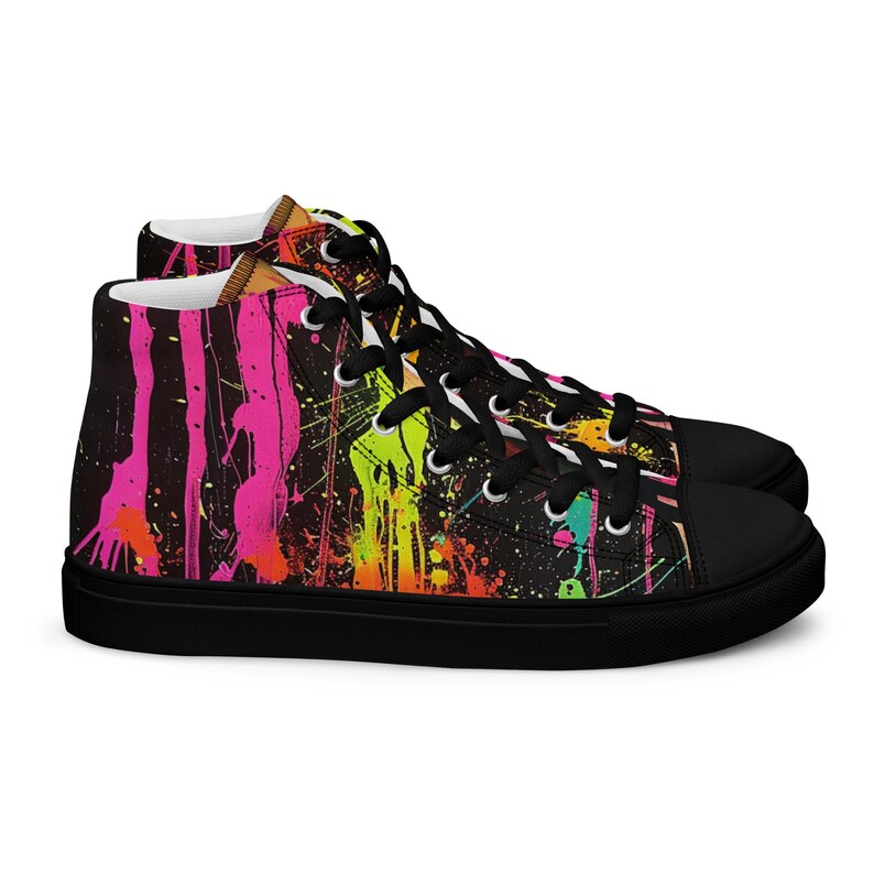 Dripping Graffiti Paint Splatter Women’s High Top Canvas Chuck Shoes - Etsy