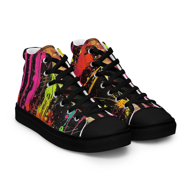 Dripping Graffiti Paint Splatter Women’s High Top Canvas Chuck Shoes - Etsy