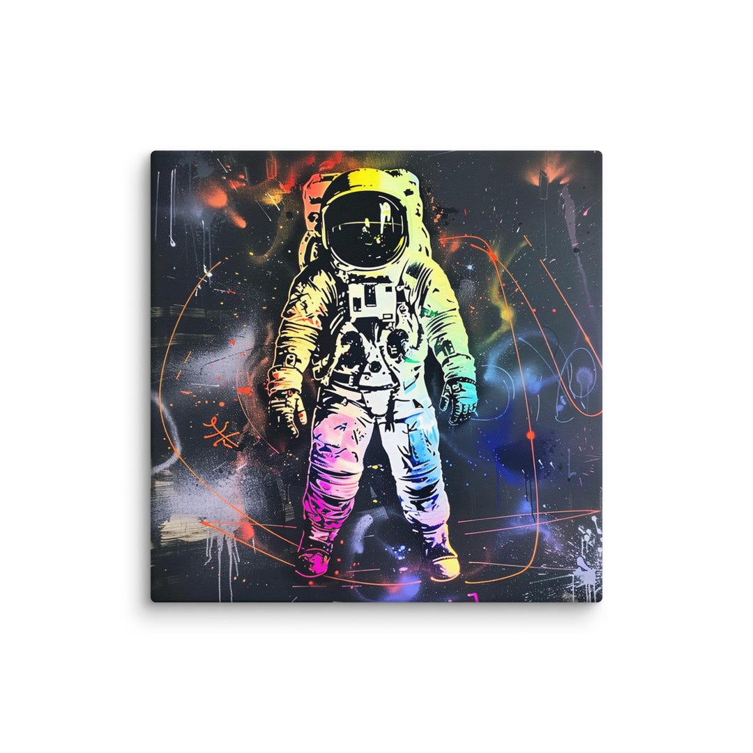 Graffiti Astronaut Street Art Modern Canvas Wall Decor - Etsy