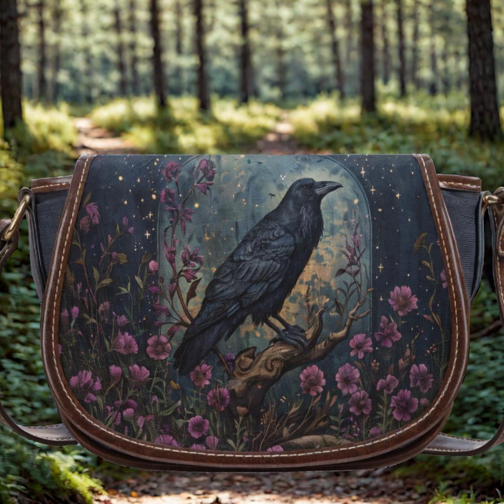 Cottagecore Raven Satchel Bag, Women's Vegan Leather Crow Handbag - Etsy