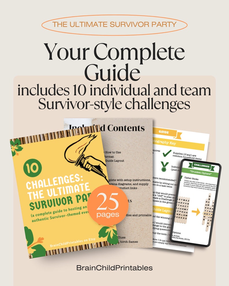 10 Challenges: the Ultimate Survivor Party - Etsy