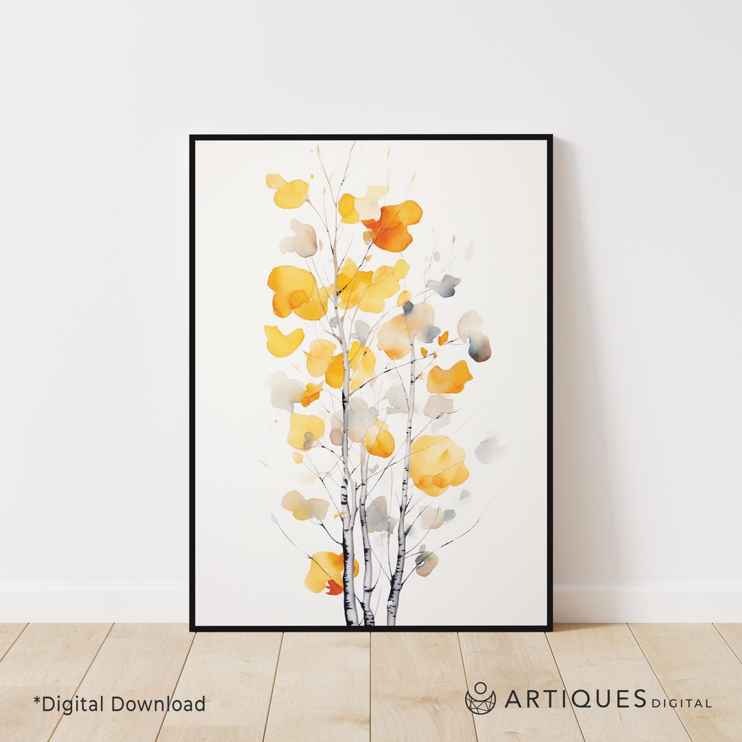 Aspen Tree Print Digital Download Watercolor Prints Printable Wall Art ...