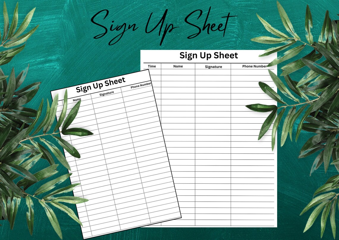 Canva Template, Sign up Sheet, Easy Template, Simple Canva Template ...