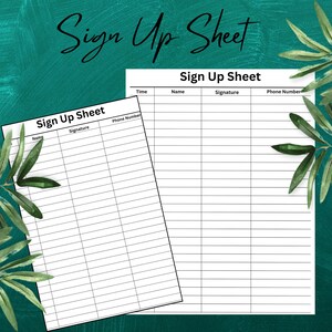 Canva Template, Sign up Sheet, Easy Template, Simple Canva Template ...