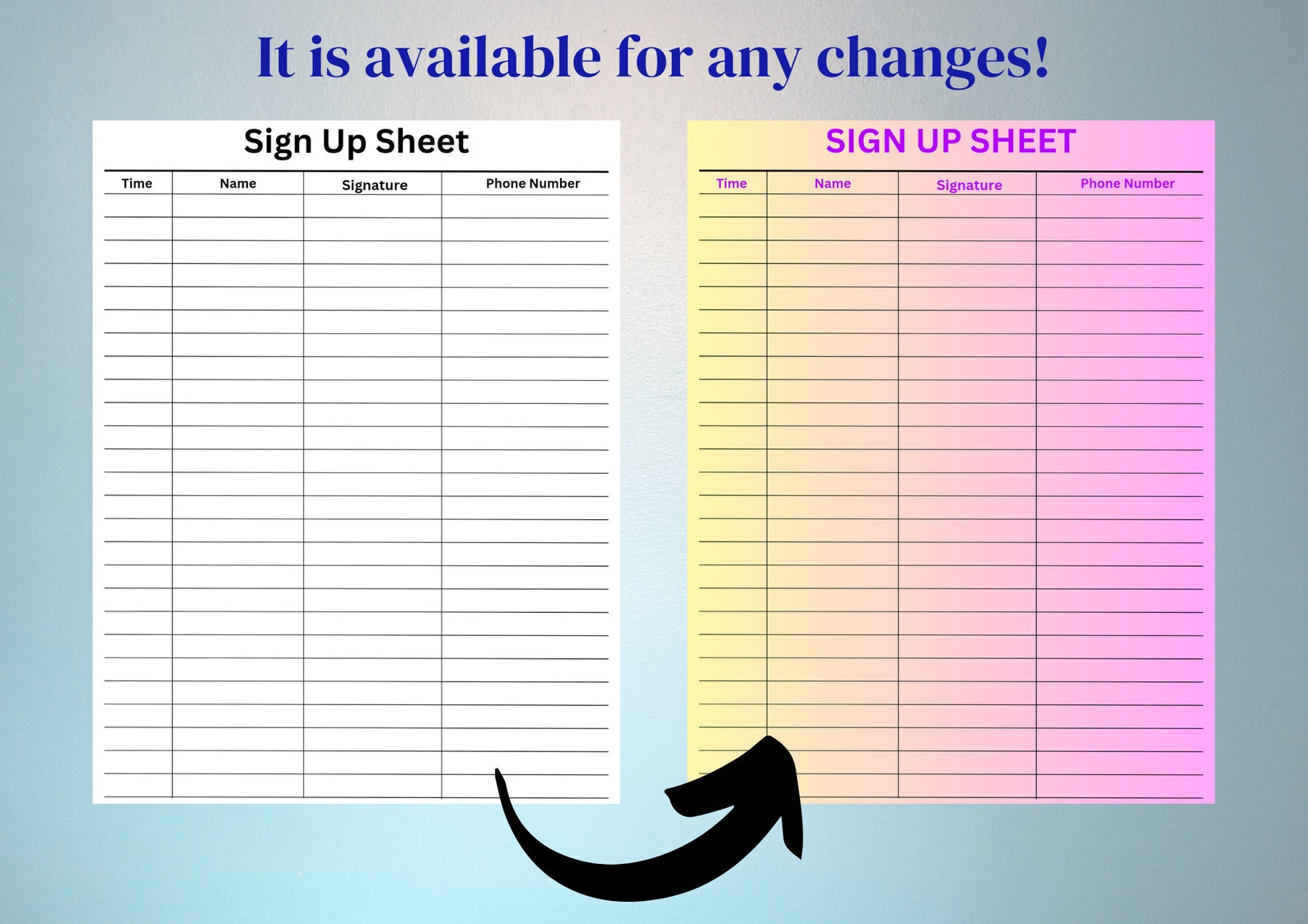 Canva Template, Sign up Sheet, Easy Template, Simple Canva Template ...