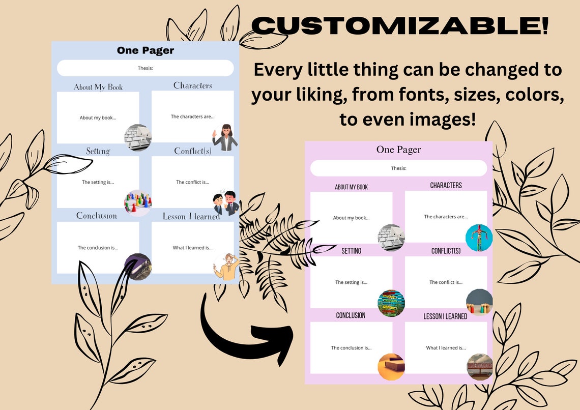 Canva Template, One Pager, Easy to Change and Add Photos. - Etsy