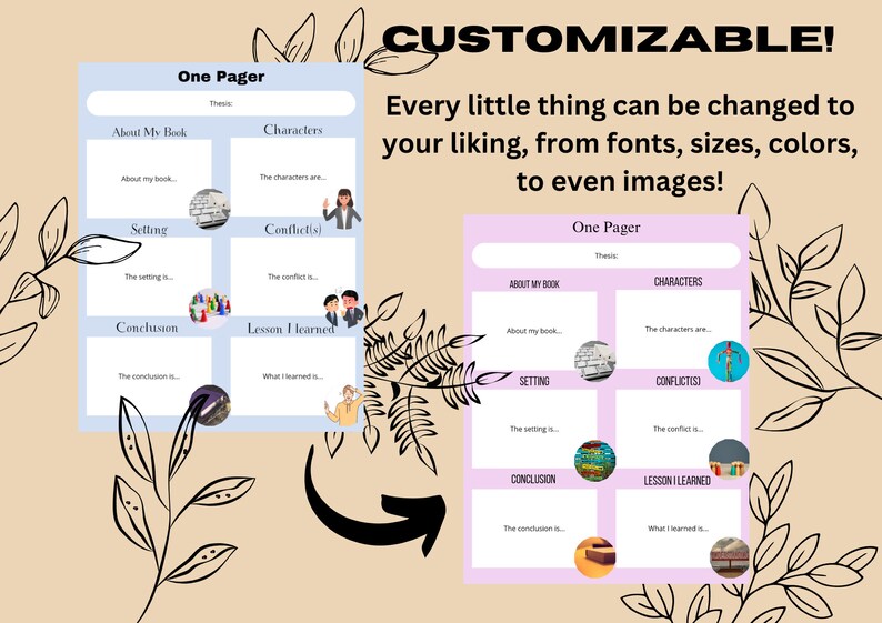Canva Template, One Pager, Easy to Change and Add Photos. - Etsy