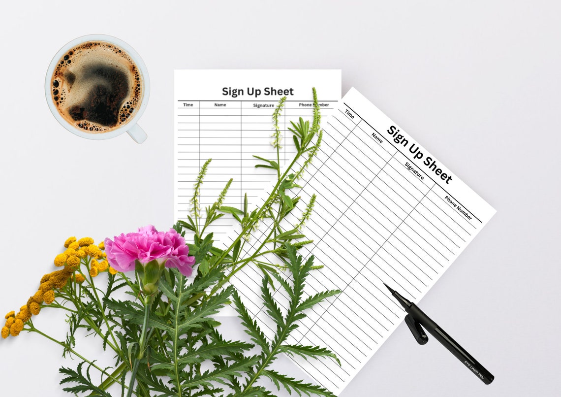 Canva Template, Sign up Sheet, Easy Template, Simple Canva Template ...