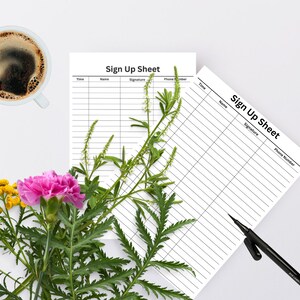 Canva Template, Sign up Sheet, Easy Template, Simple Canva Template ...