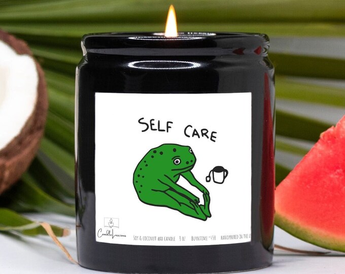 Funny Frog Self Care Sticker, Funny Frog Self Care Retro Sticker, Funny ...