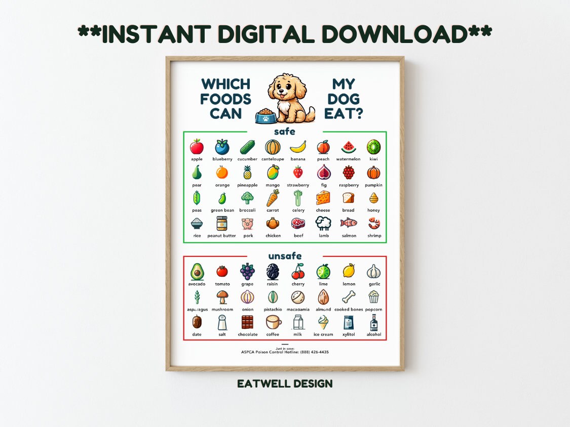Goldendoodle Food Safety Poster - What Can My Dog Eat Chart, Safe Toxic ...