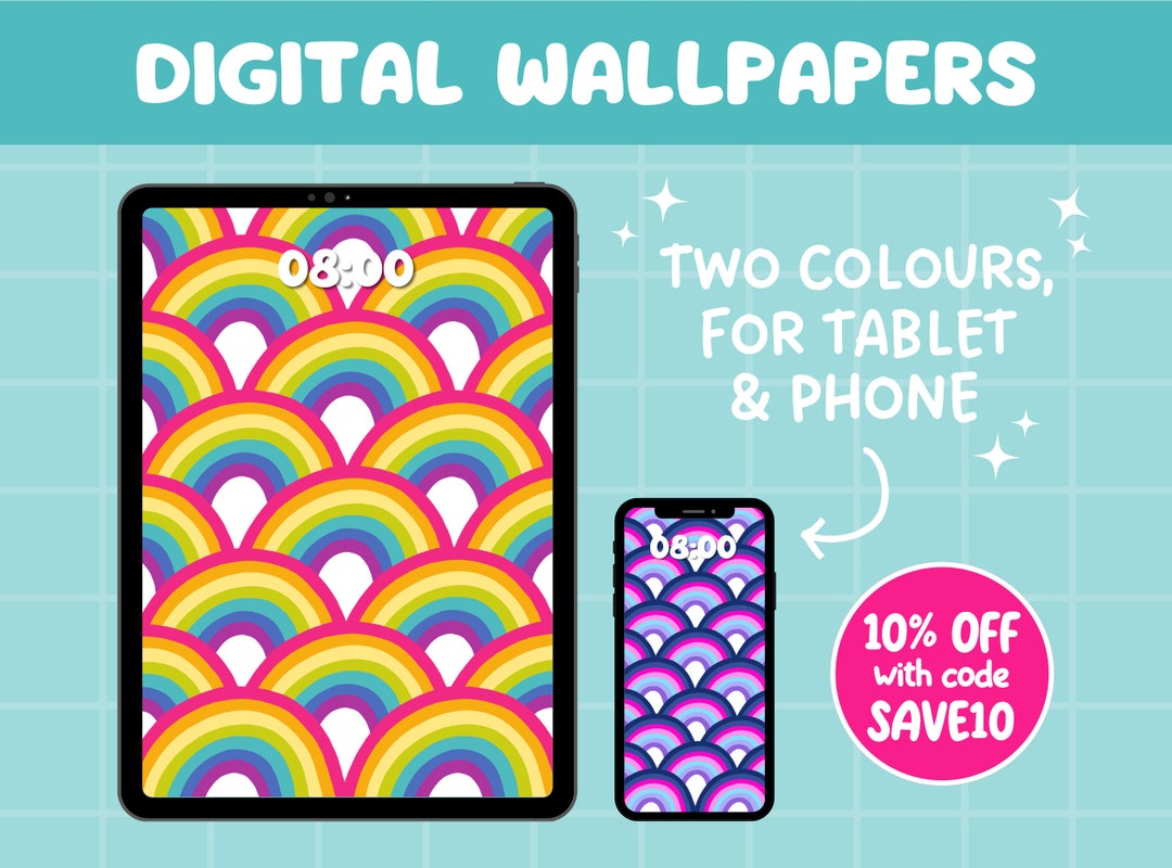 Rainbow Pride Inspired Digital Wallpaper | Phone Background | iPad Lock ...