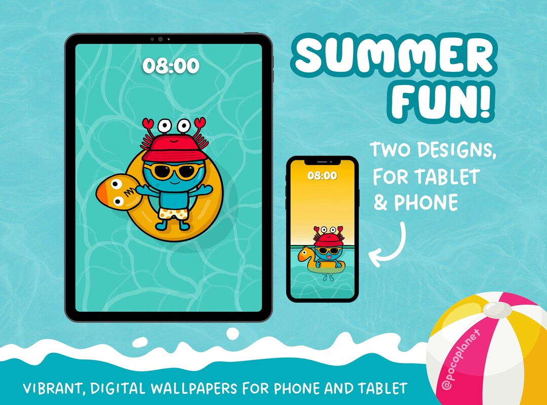 Summer Fun Phone Digital Wallpaper | Pool Party Phone Background ...