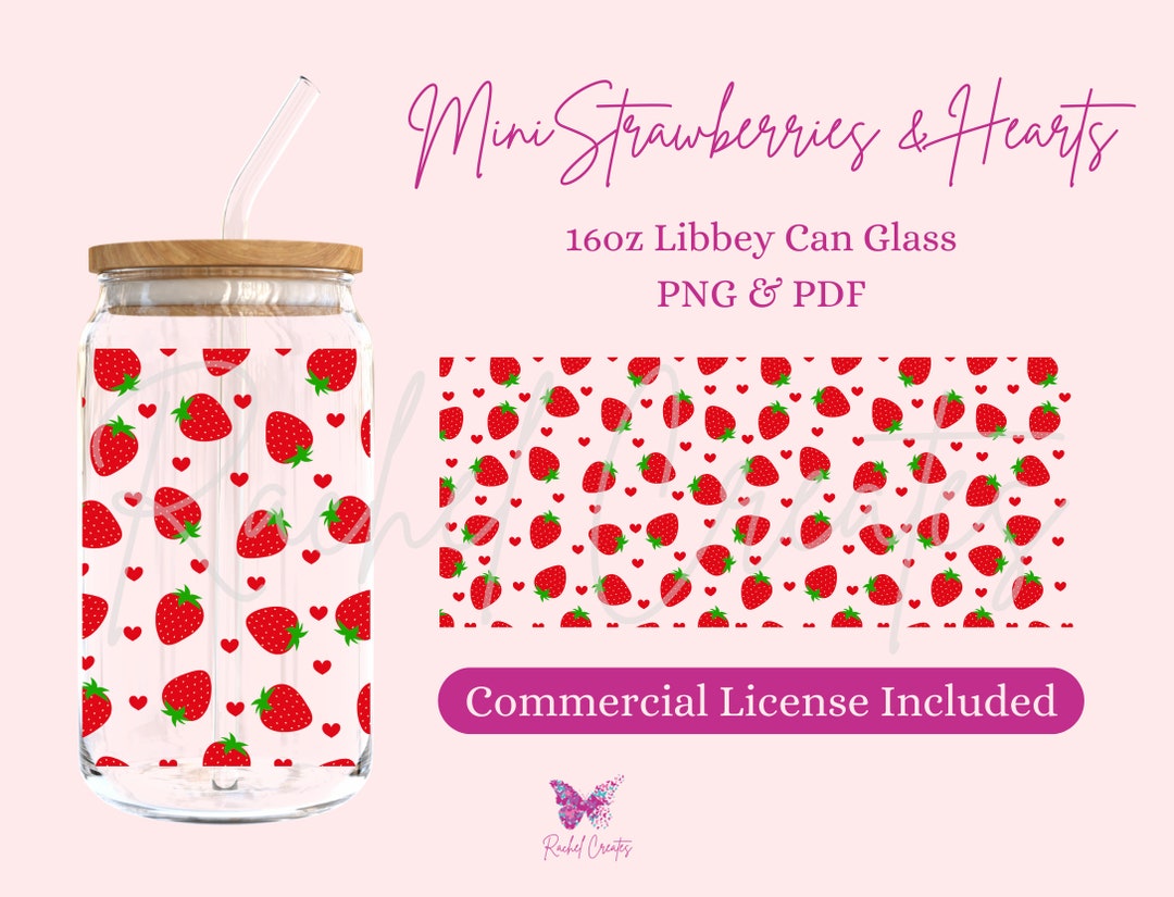 Mini Strawberries & Hearts PNG PDF Files Digital Designs Digital Files ...