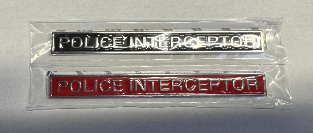 POLICE Interceptor Vehicle Badge. With Die Cut Double Sided Adhesive ...