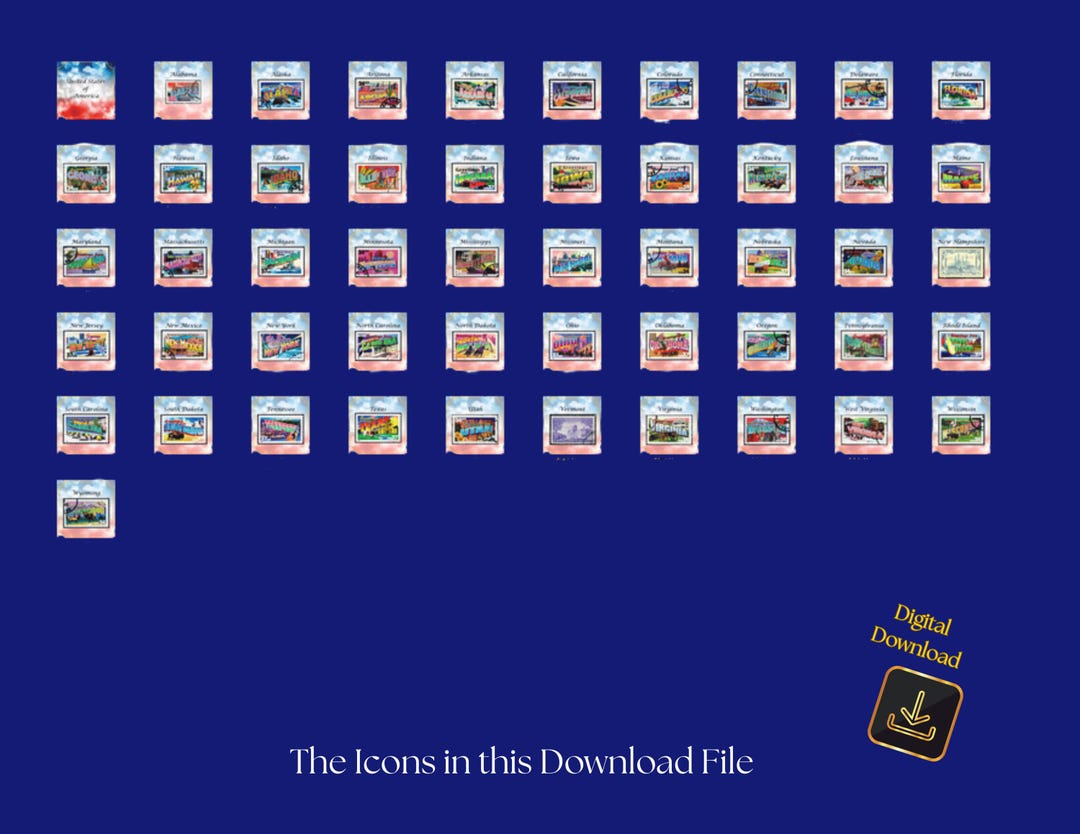 USA State Flags ICO Desktop Icons: Genealogy PC Folder (ico Digital ...