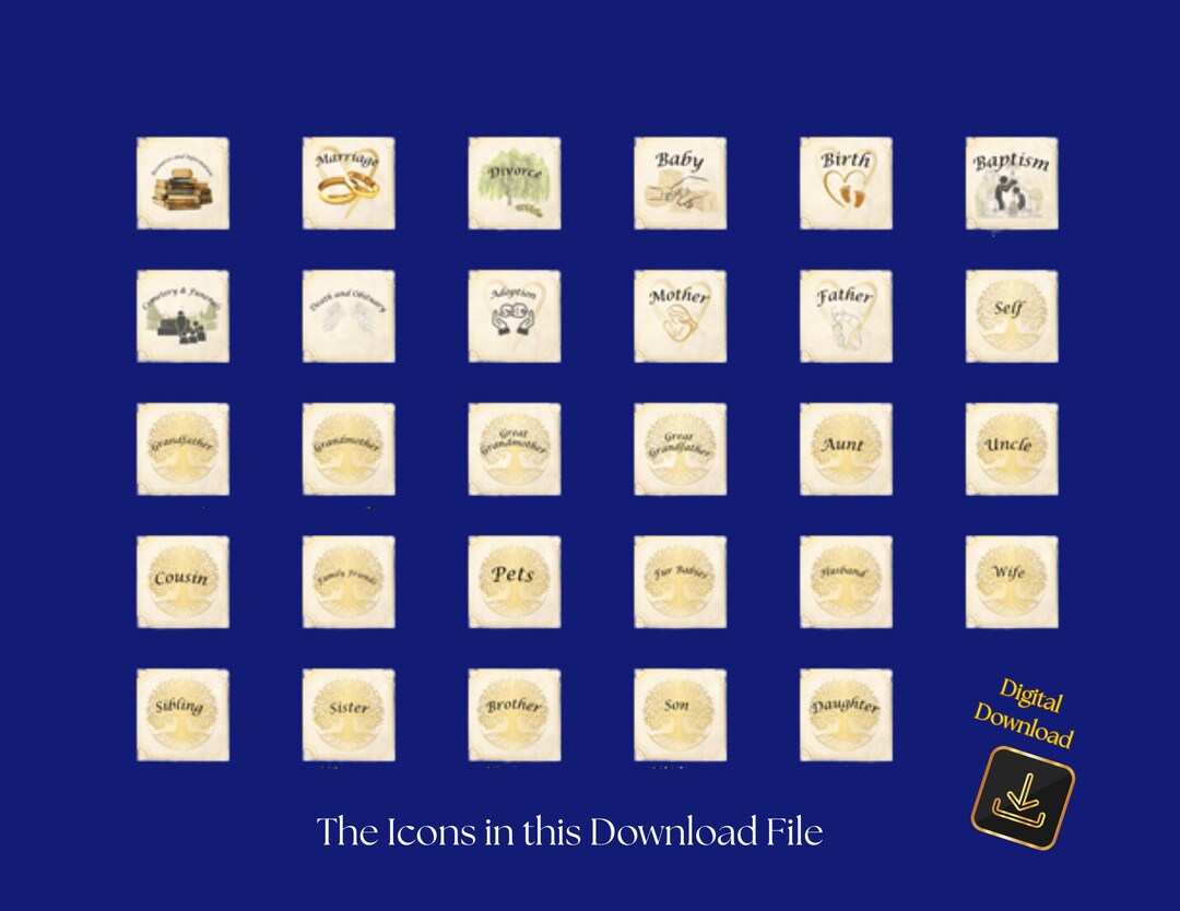 Genealogy Desktop Folder Icons for PC - Ancestry Home Screen ...