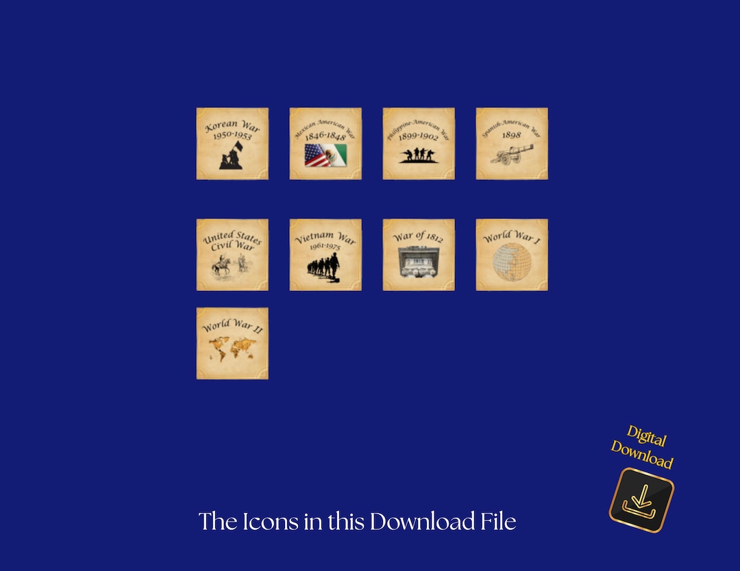 Genealogy War Folder Icons: Ancestry Desktop Organization (ICO Files ...