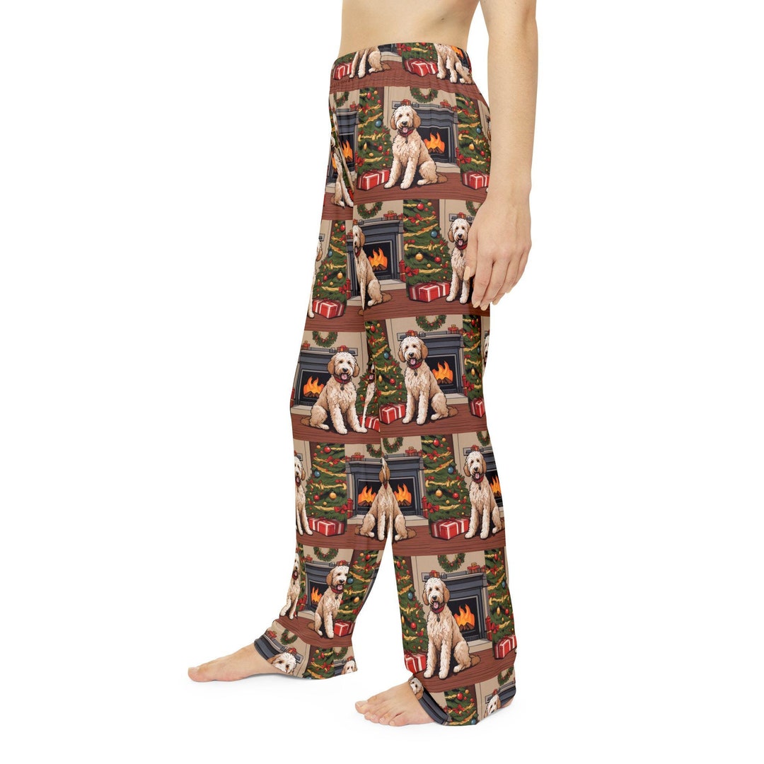 Cartoon Goldendoodle Women's Pajama Pants, Golden Doodle Lover Gift ...