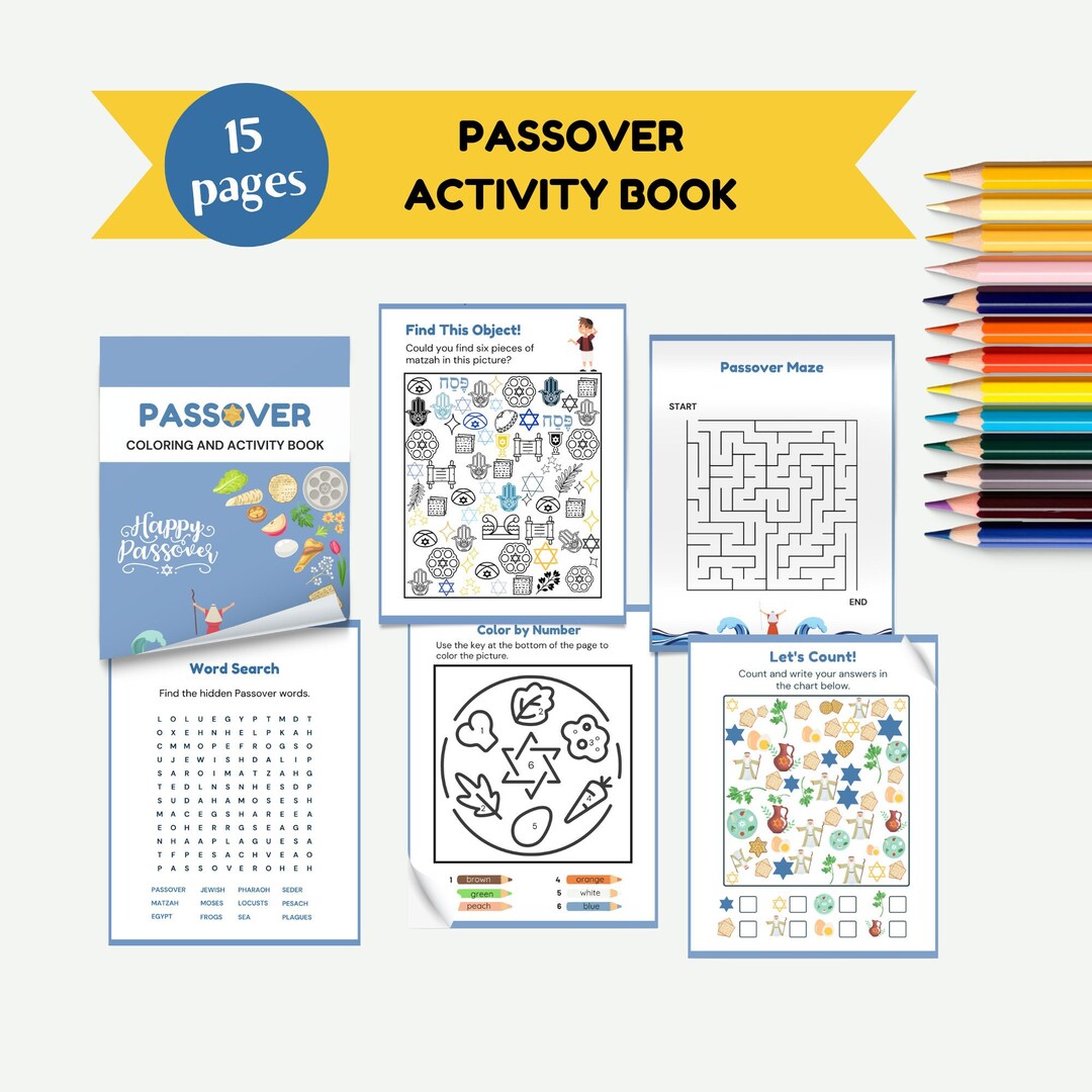 Passover for Kids, Passover Activity Book, Passover Activities ...