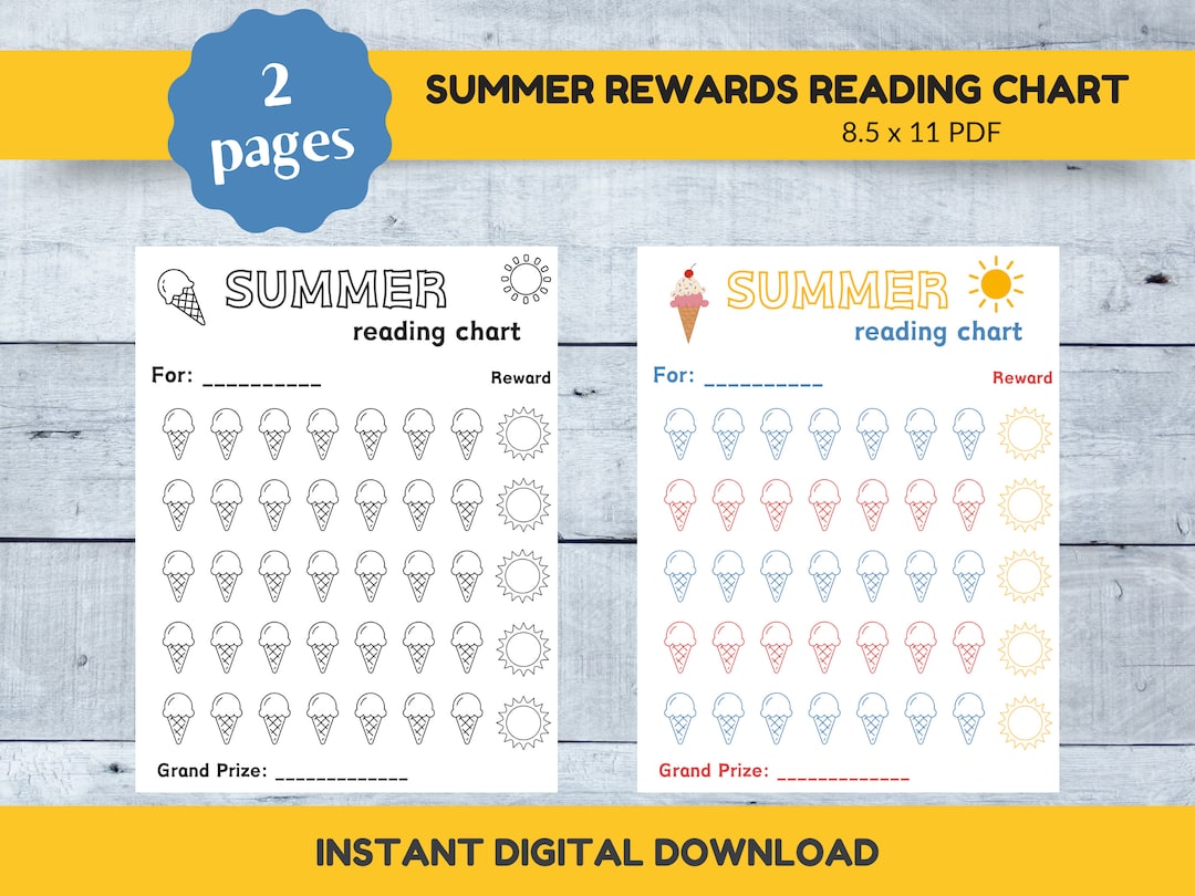 Summer Reading Chart, Reading Reward Chart, Book Tracker Summer Reading ...