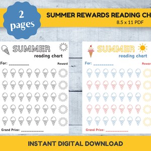 Summer Reading Chart, Reading Reward Chart, Book Tracker Summer Reading ...