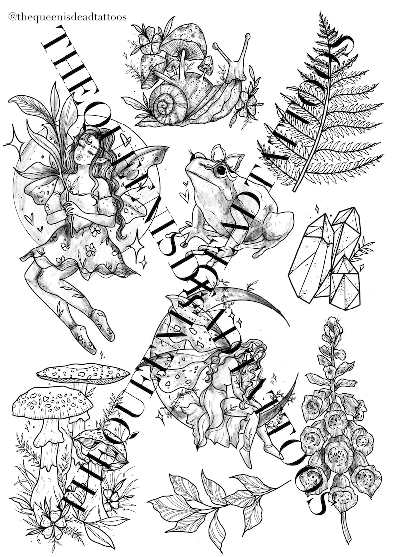 Temporary Tattoos / Large A4 Sheet / Cottagecore Witchy Sheet ...