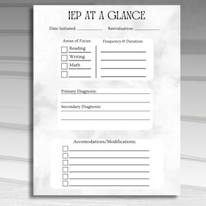 IEP Parent Organizer Black & White - Etsy