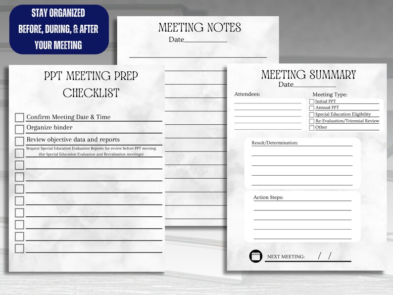 IEP Parent Organizer Black & White - Etsy